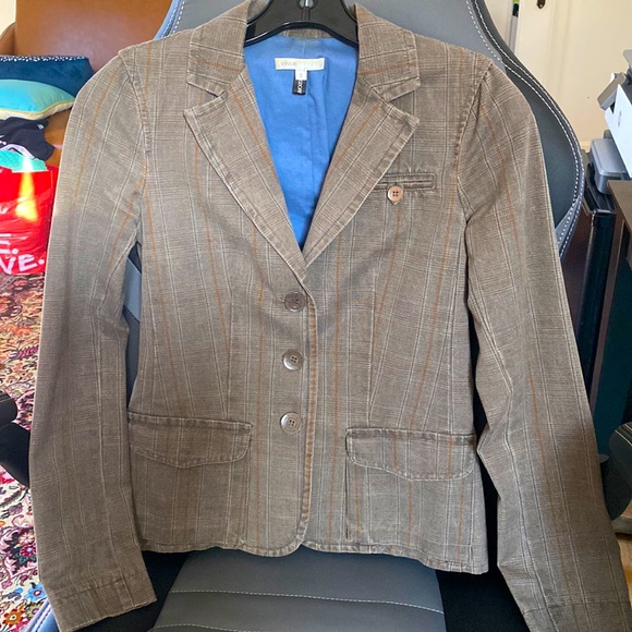 Vince | Jackets & Coats | Vince Blazer In Cotton Size 2 In Tan Machine ...